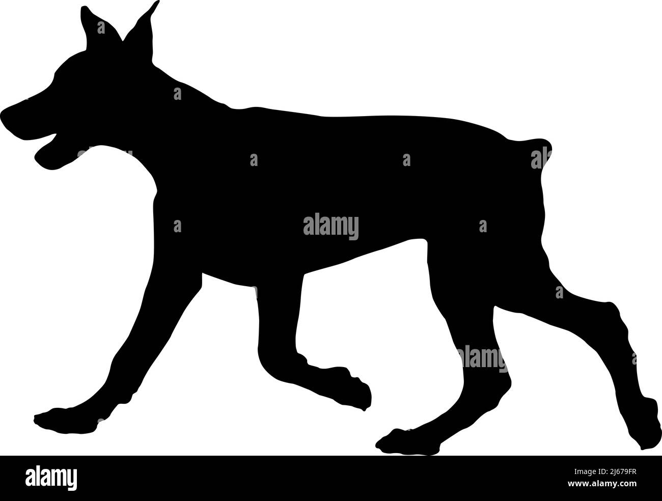 Doberman Running Silhouette
