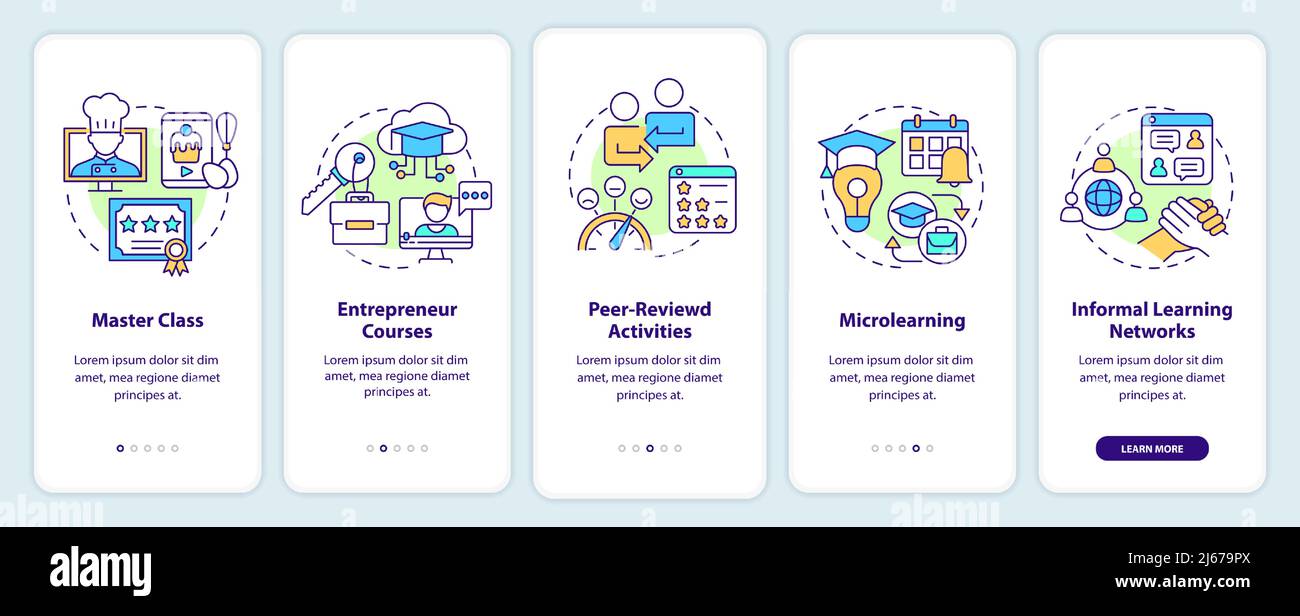 Online education trends onboarding mobile app screen Stock Vector Image ...