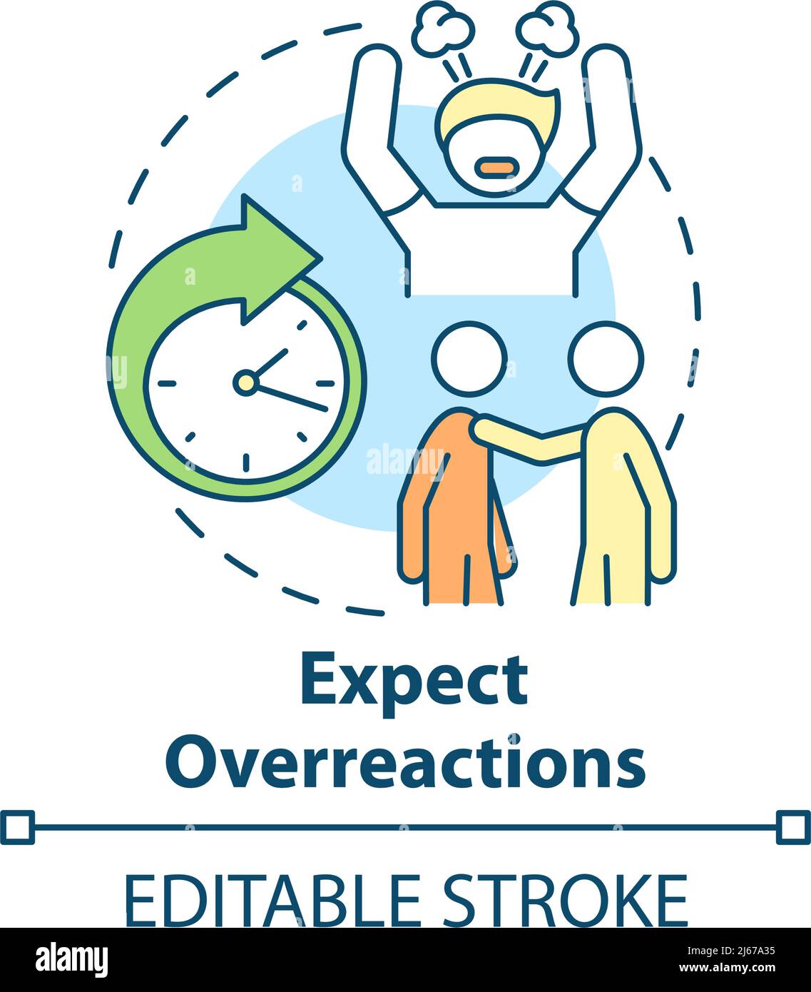 Expect overreactions concept icon Stock Vector Image & Art - Alamy