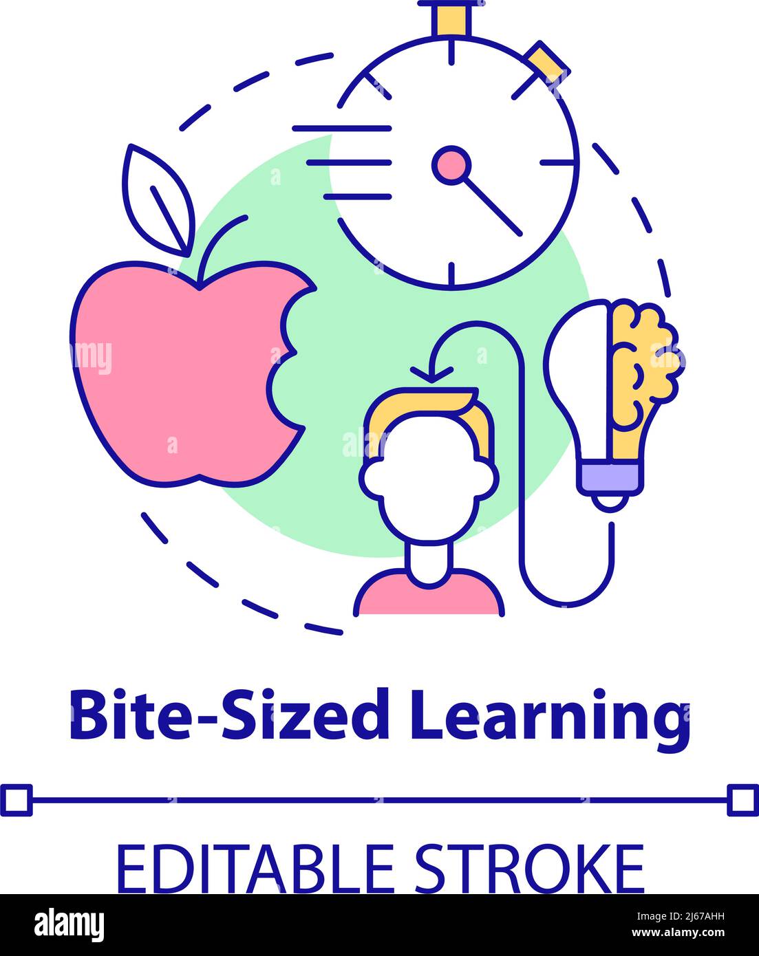 Bite sized learning concept icon Stock Vector Image & Art - Alamy