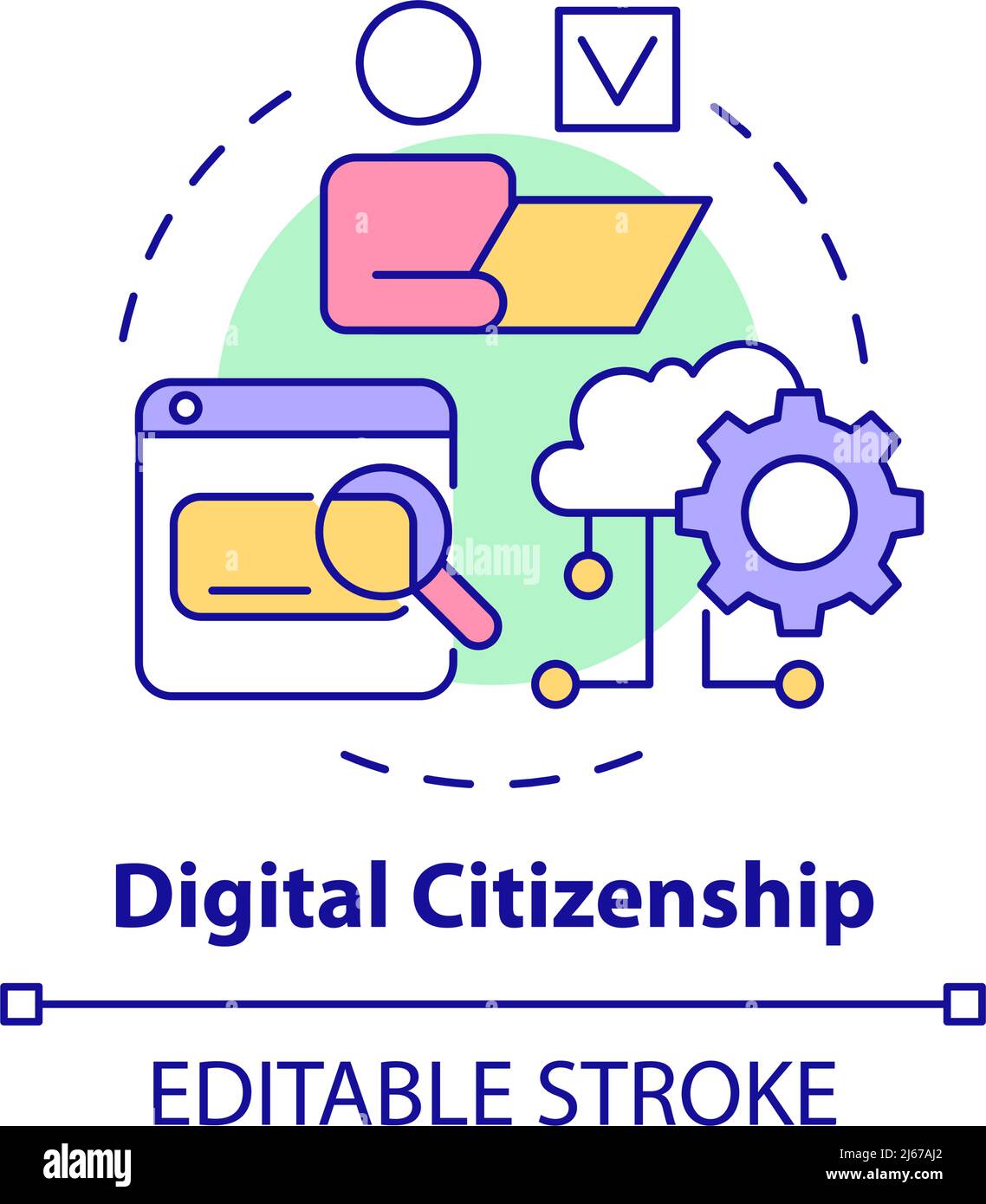 Digital citizenship concept icon Stock Vector Image & Art - Alamy
