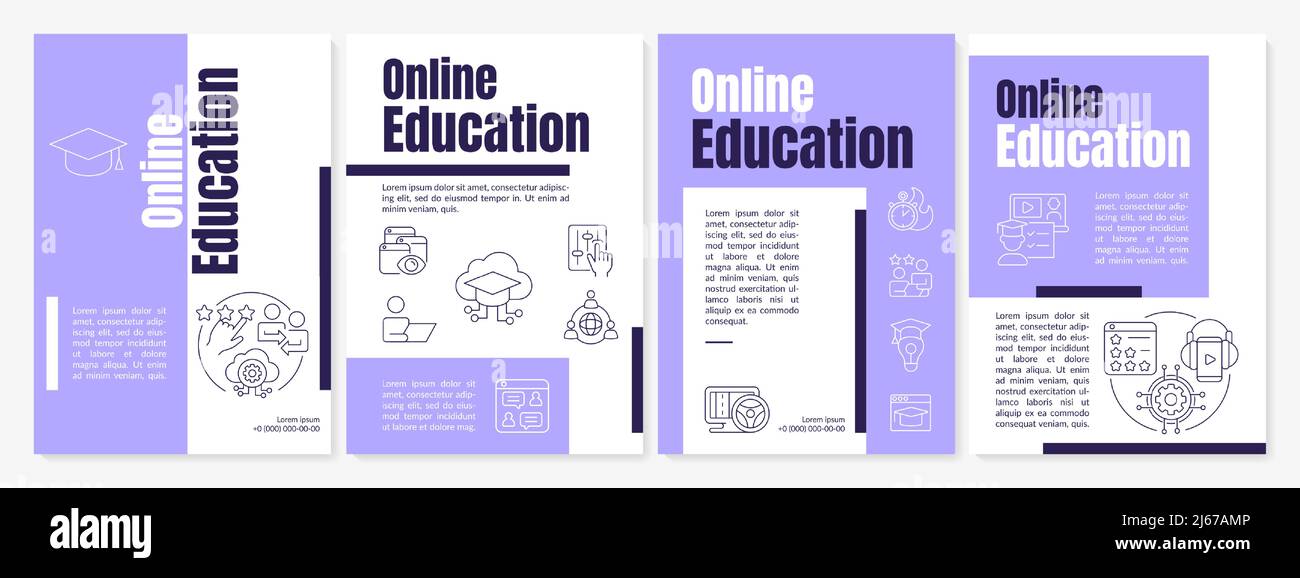 Online education purple brochure template Stock Vector Image & Art - Alamy