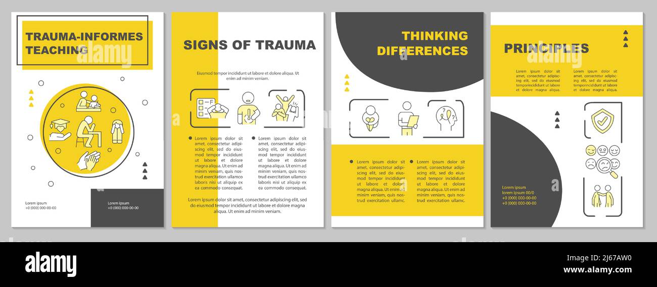 Trauma informed teaching method yellow brochure template Stock Vector ...
