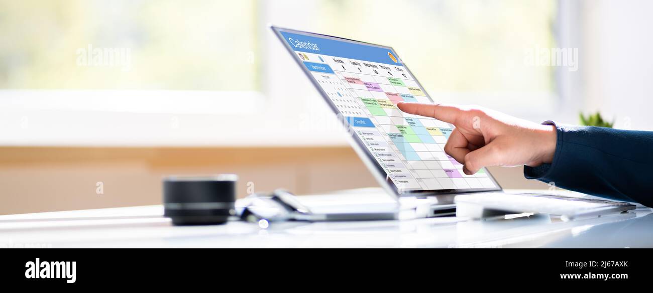 Digital Hybrid Tablet Executive Weekly Agenda Calendar Stock Photo - Alamy