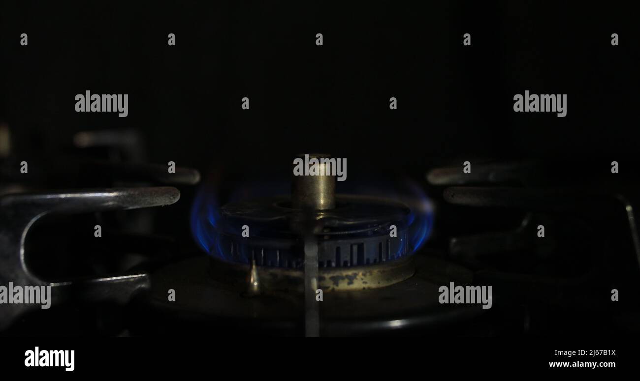 Ignition of the heat in the kitchen Stock Photo - Alamy