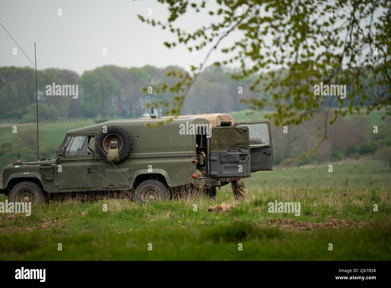 British Army Land Rover Defender Wolf medium utility vehicle on ...