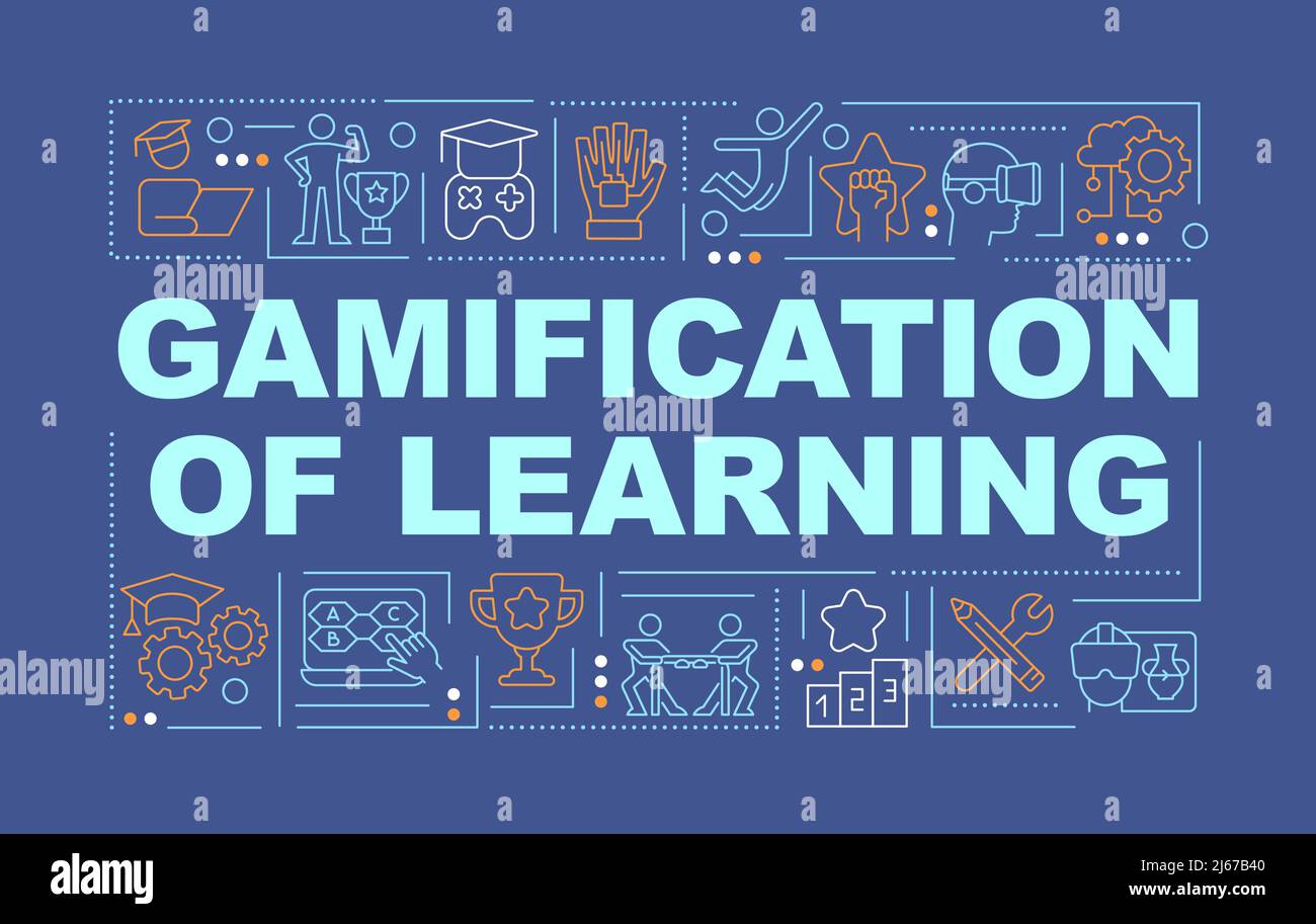 Gamification of learning word concepts dark blue banner Stock Vector Image & Art - Alamy
