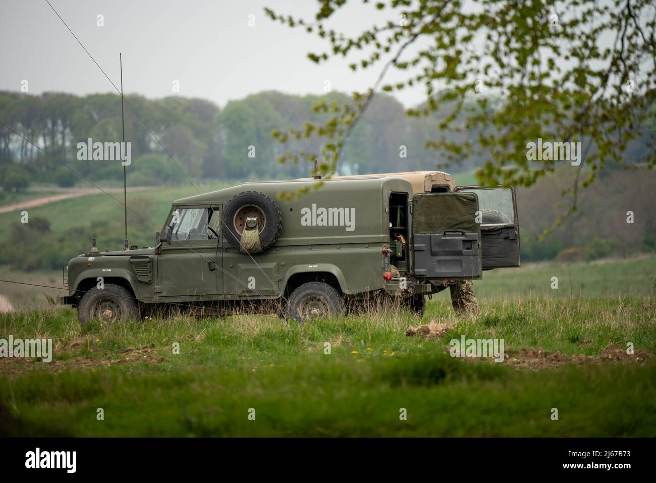 British Army Land Rover Defender Wolf medium utility vehicle on ...