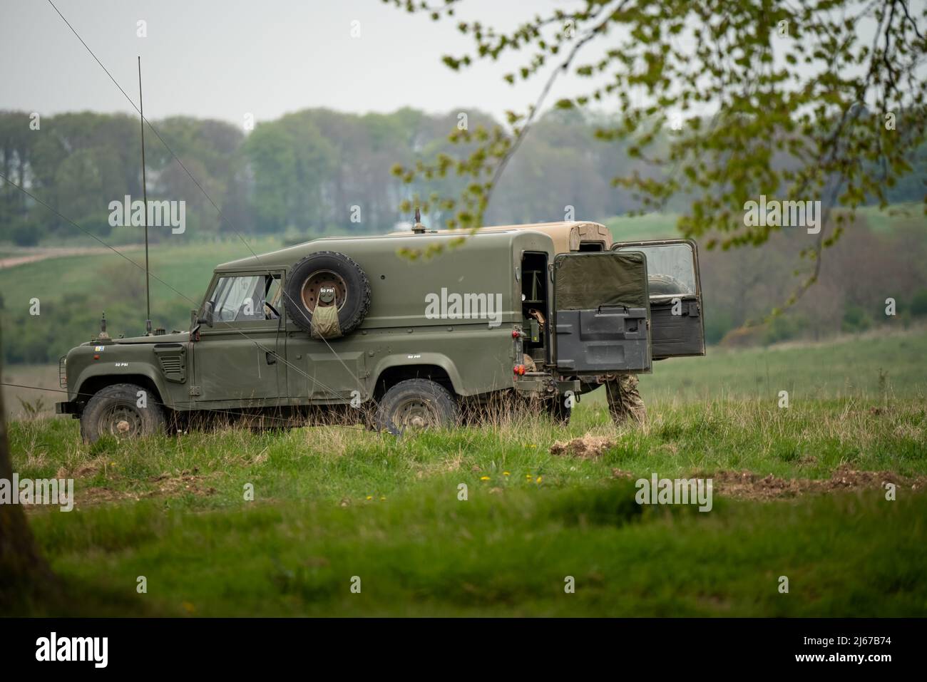 British Army Land Rover Defender Wolf medium utility vehicle on ...