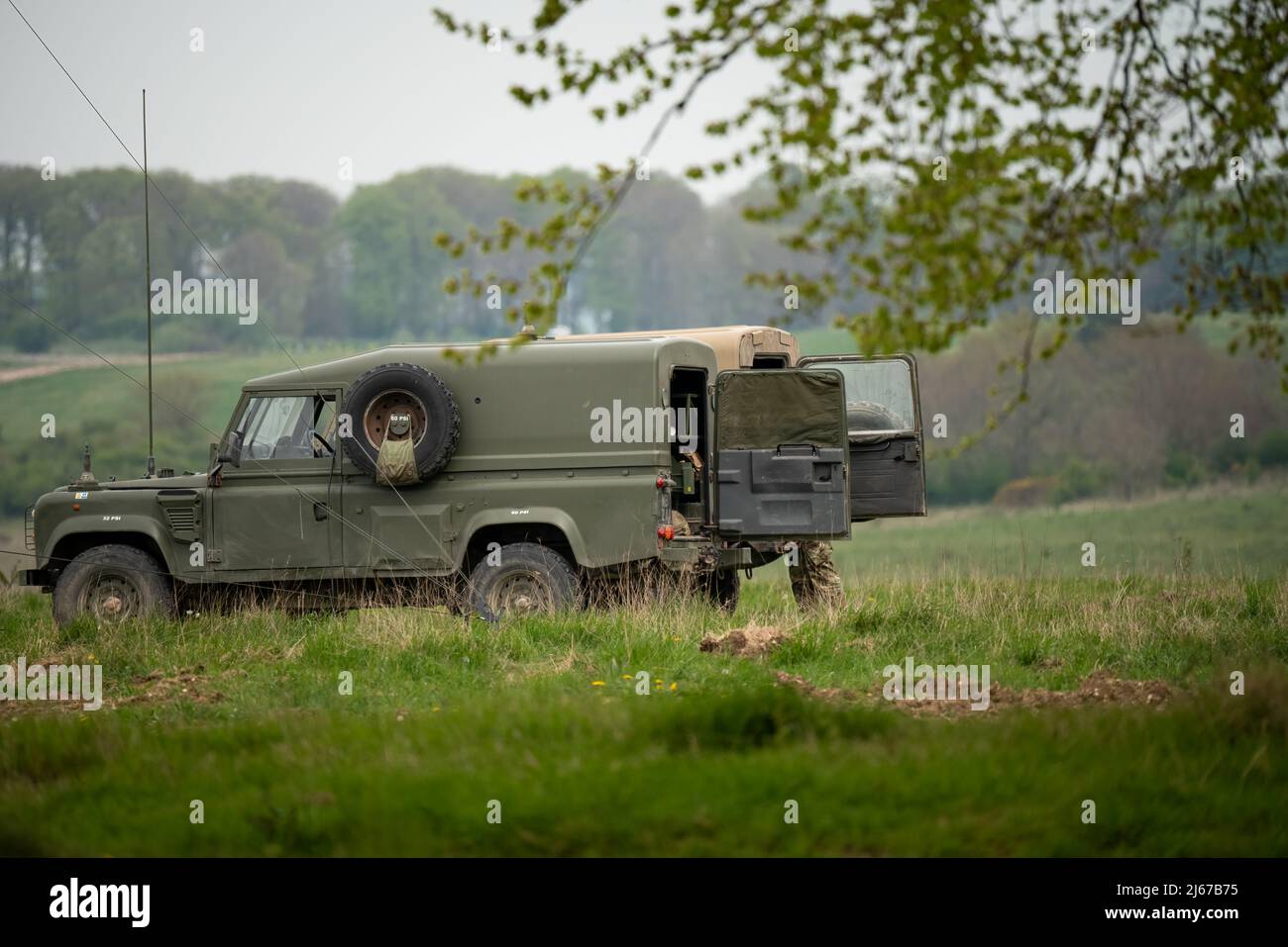 British Army Land Rover Defender Wolf medium utility vehicle on ...