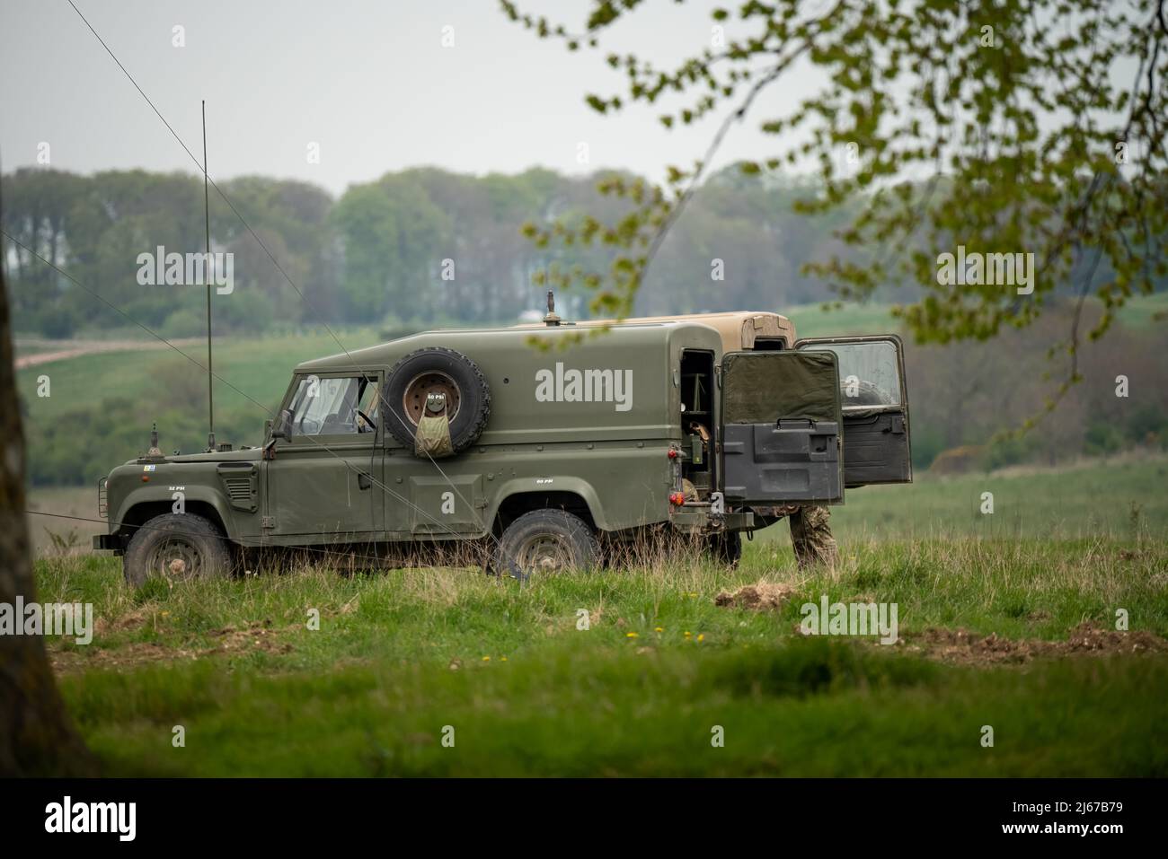 British Army Land Rover Defender Wolf medium utility vehicle on ...