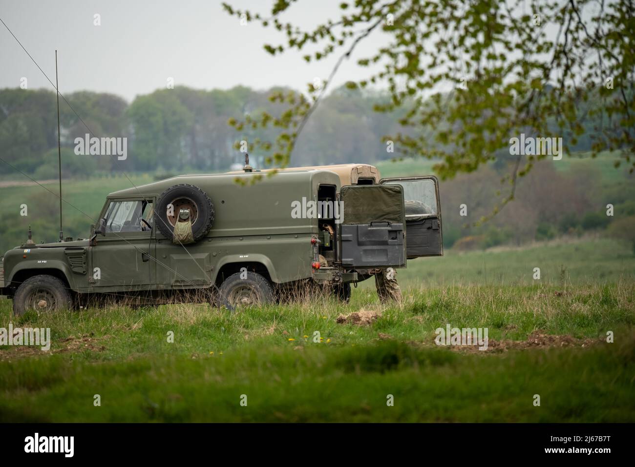 British Army Land Rover Defender Wolf medium utility vehicle on ...
