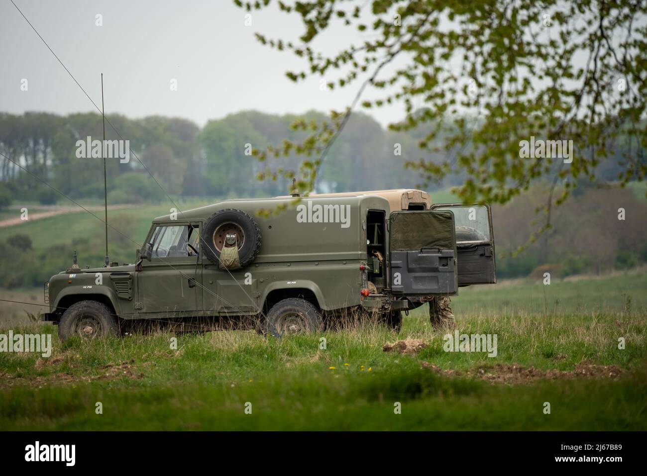 British Army Land Rover Defender Wolf medium utility vehicle on ...