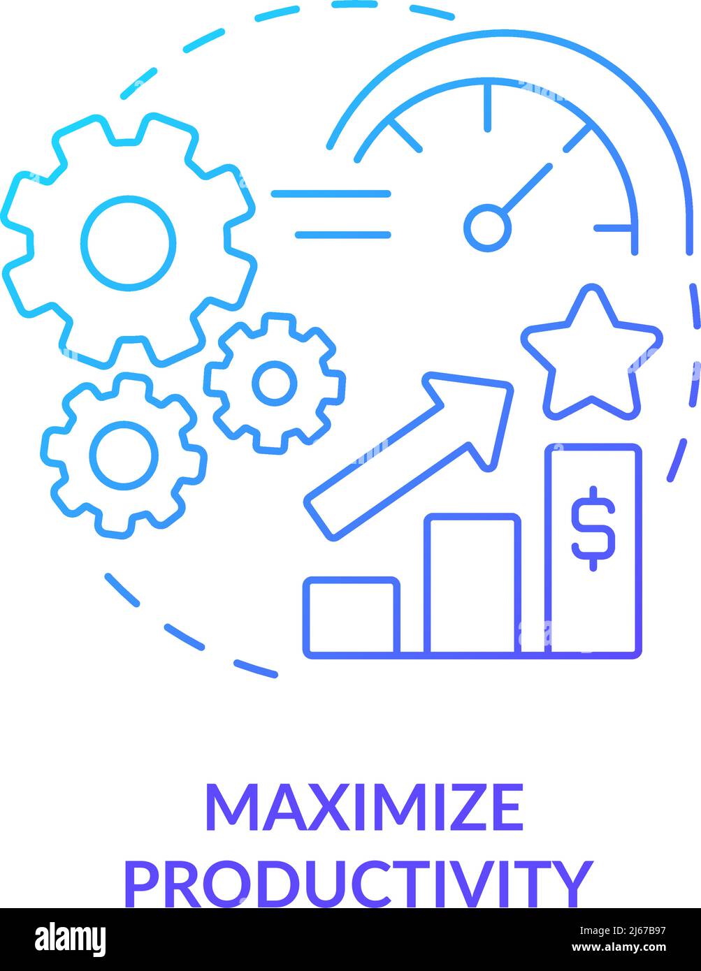 Maximize productivity blue gradient icon Stock Vector Image & Art - Alamy
