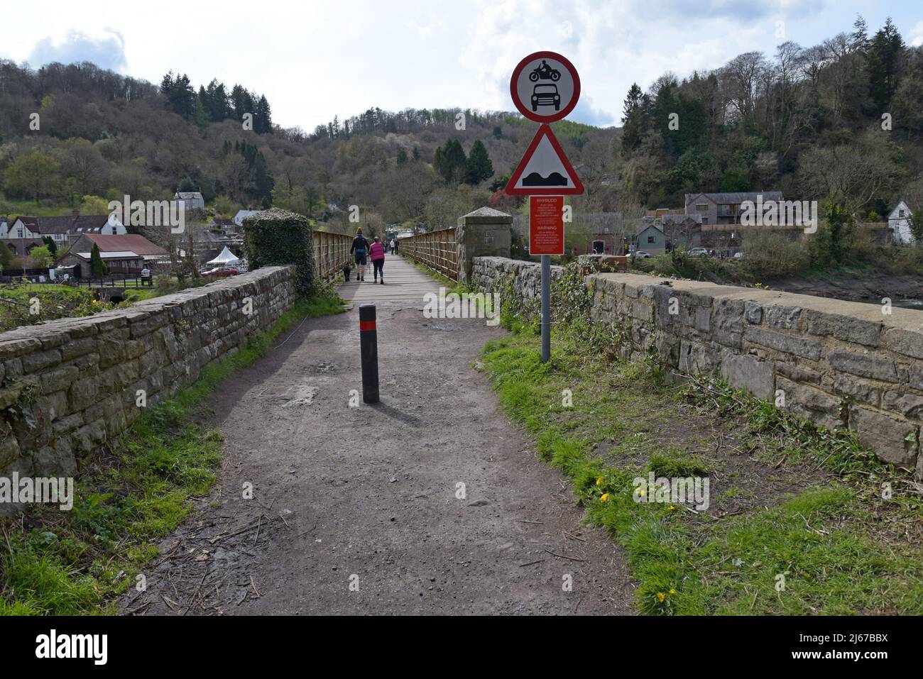The old railway bridge at Tintern, now part of a tourist route for ...