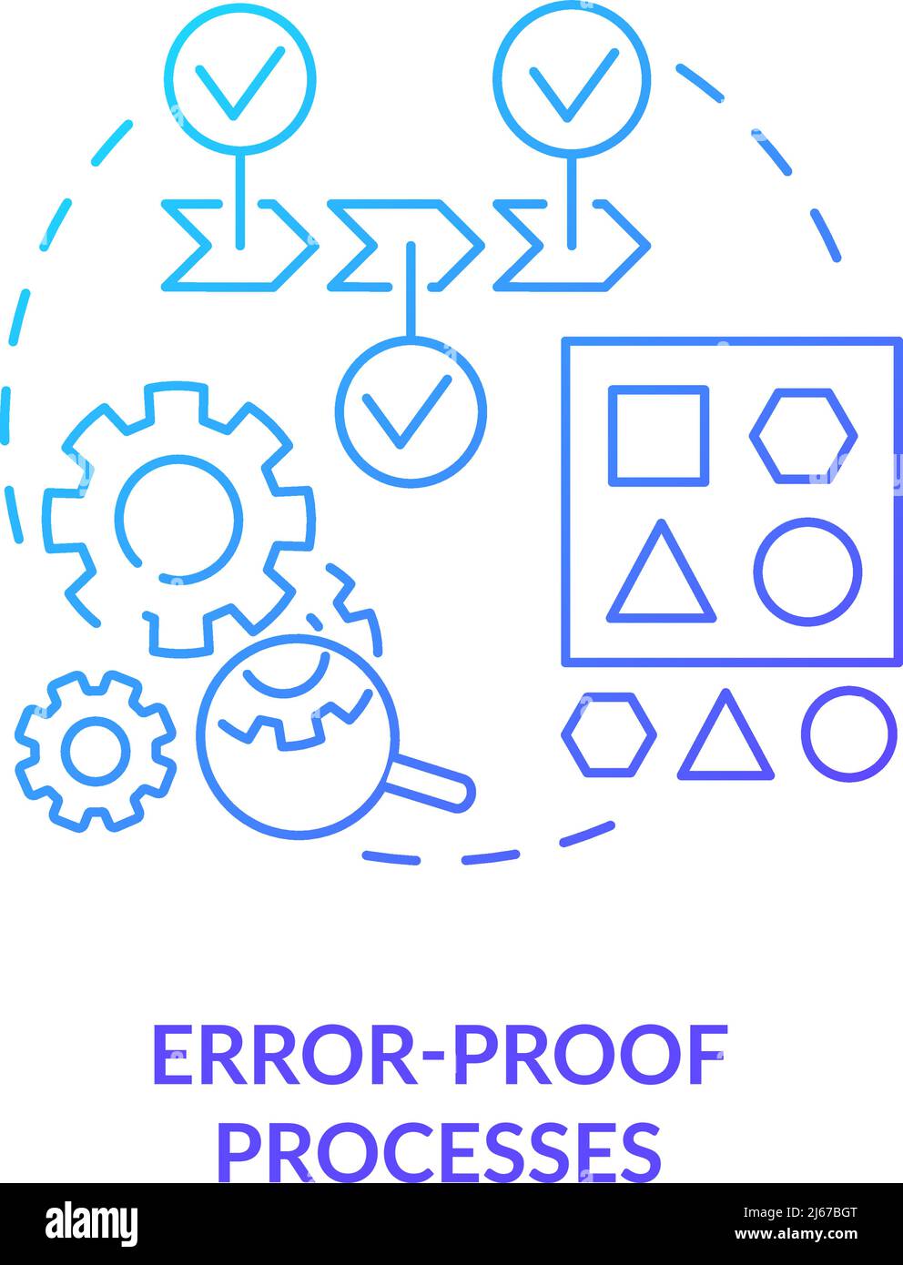 Error proof processes blue gradient icon Stock Vector Image & Art - Alamy