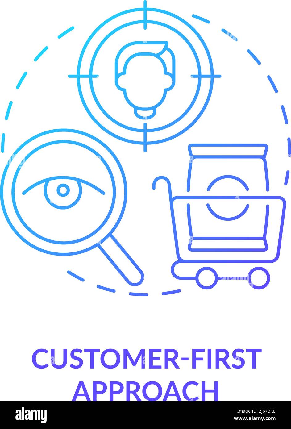 Customer first approach blue gradient icon Stock Vector Image & Art - Alamy