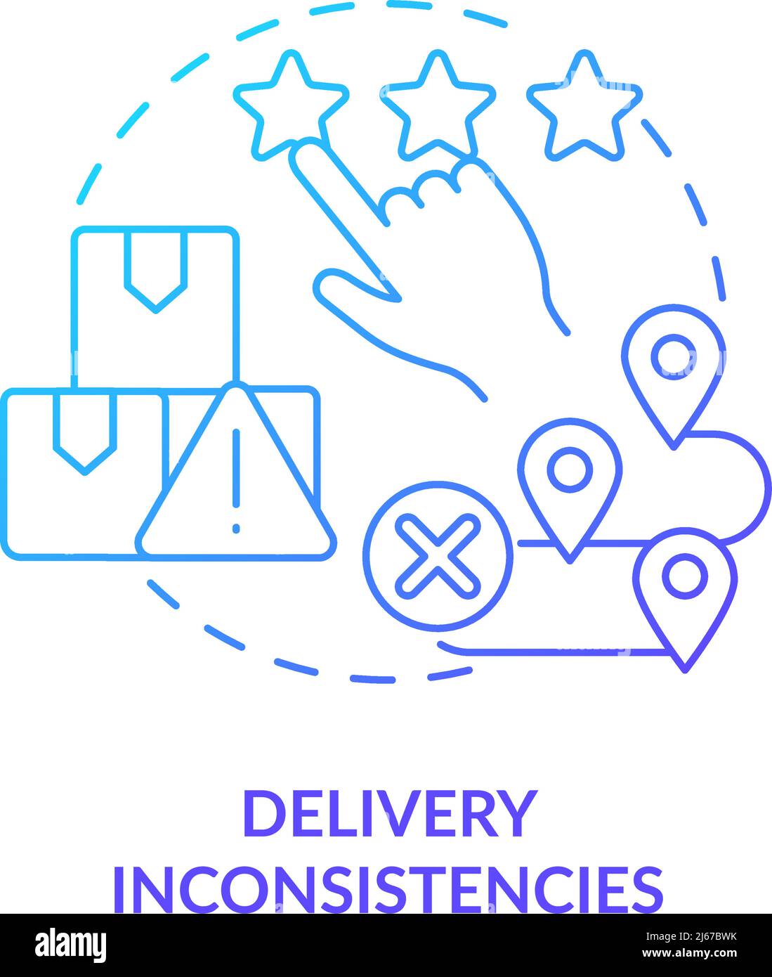 Delivery inconsistencies blue gradient icon Stock Vector Image & Art ...