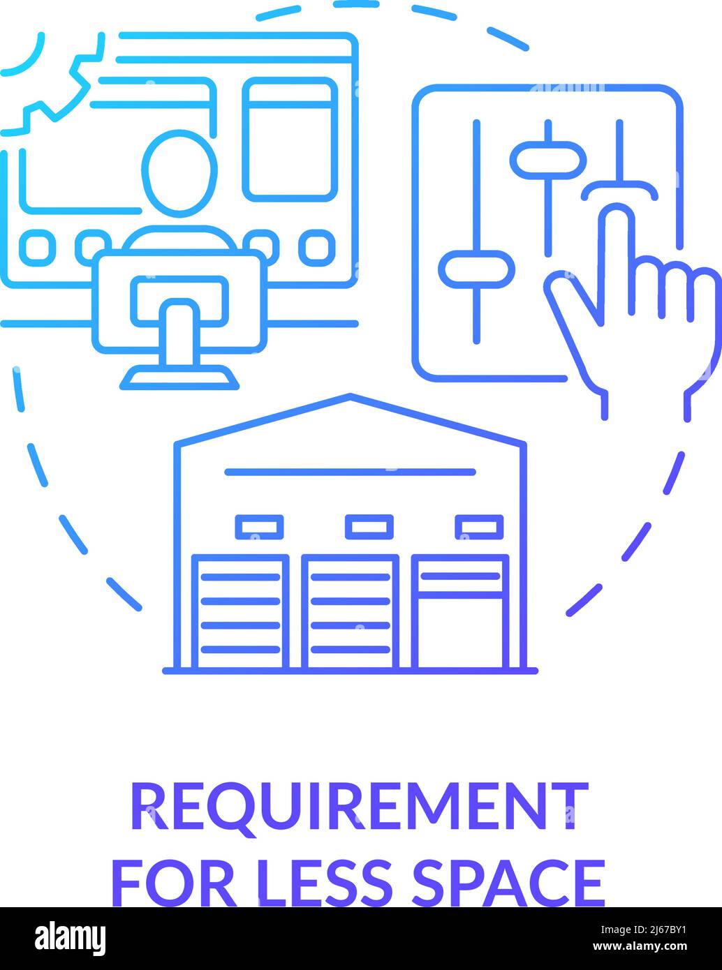 Requirement for less space blue gradient icon Stock Vector Image & Art ...