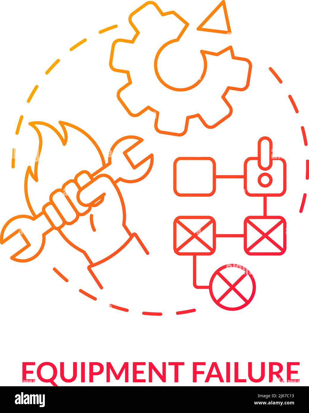 Equipment failure red gradient icon Stock Vector Image & Art - Alamy