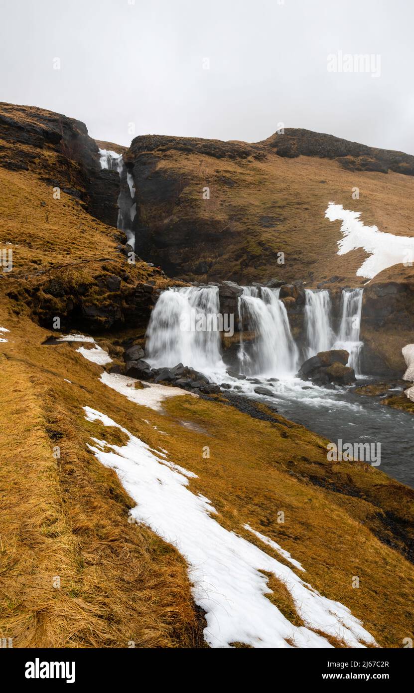 Photograph of Gluggafoss, also known as Merkjárfoss, a waterfall near ...