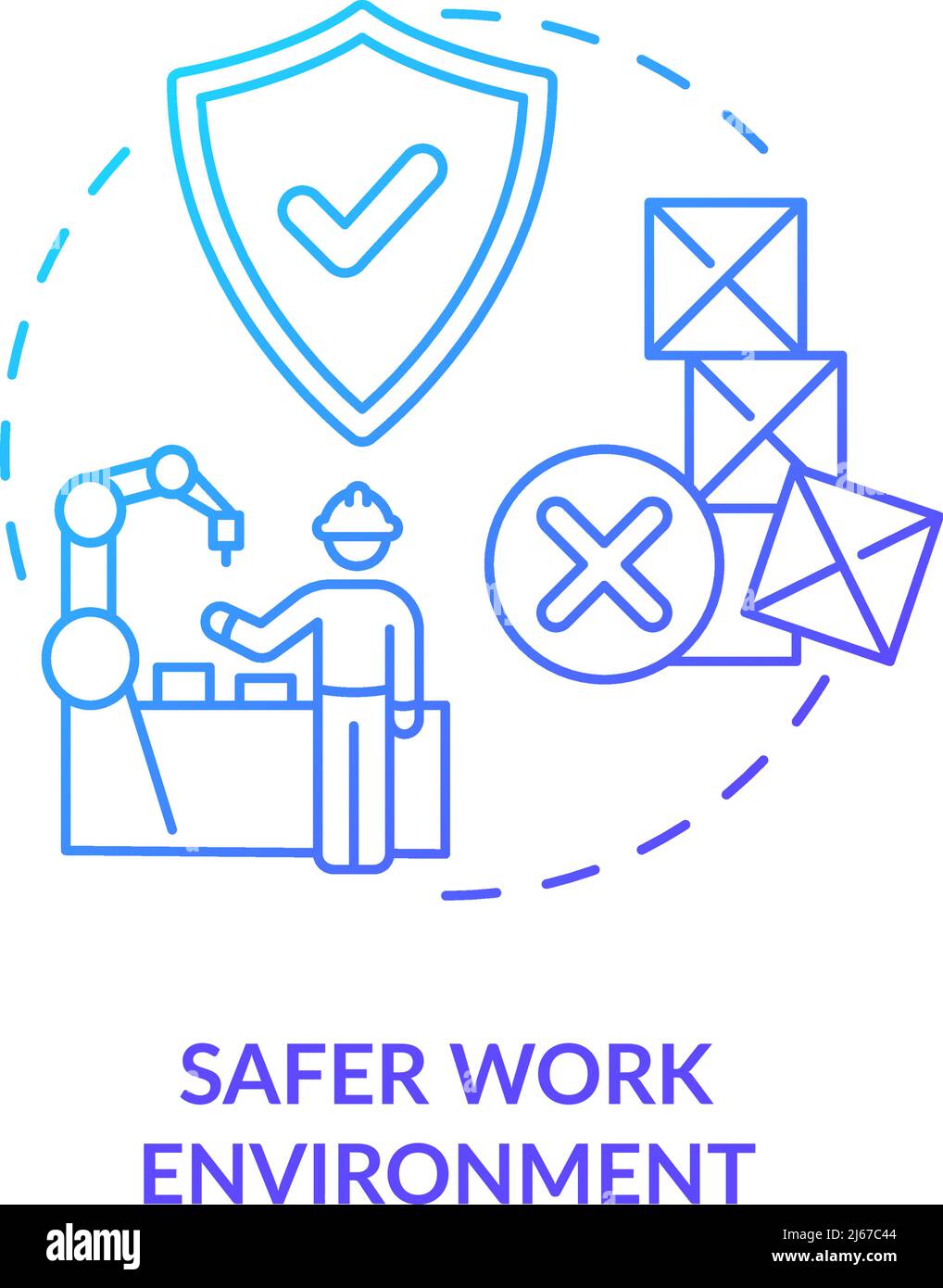 Safer work environment blue gradient icon Stock Vector Image & Art - Alamy
