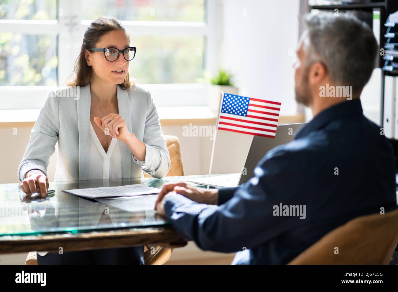 US Immigration Application And Consular Visa Interview Stock Photo - Alamy