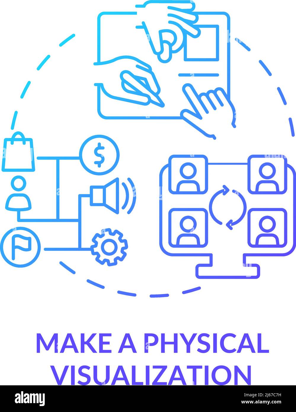 Make physical visualization blue gradient icon Stock Vector Image & Art ...