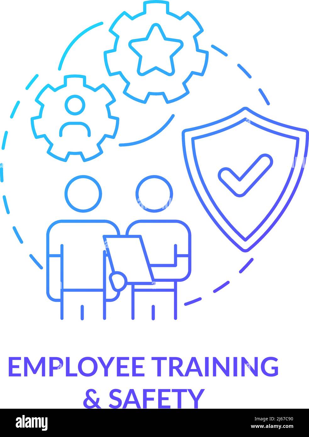 Employee training and safety blue gradient icon Stock Vector Image ...