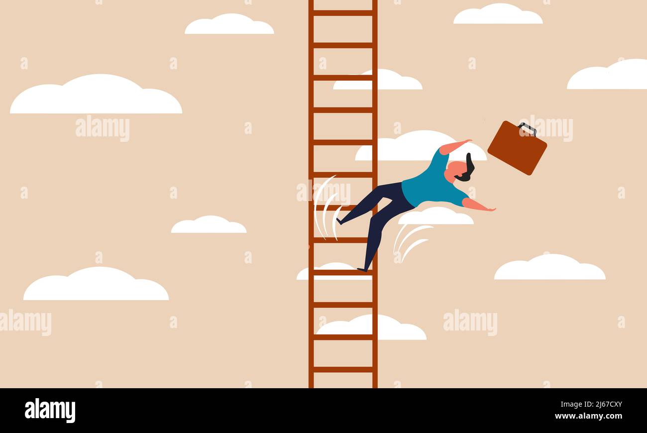 Worker falling of ladder Stock Vector Images - Alamy