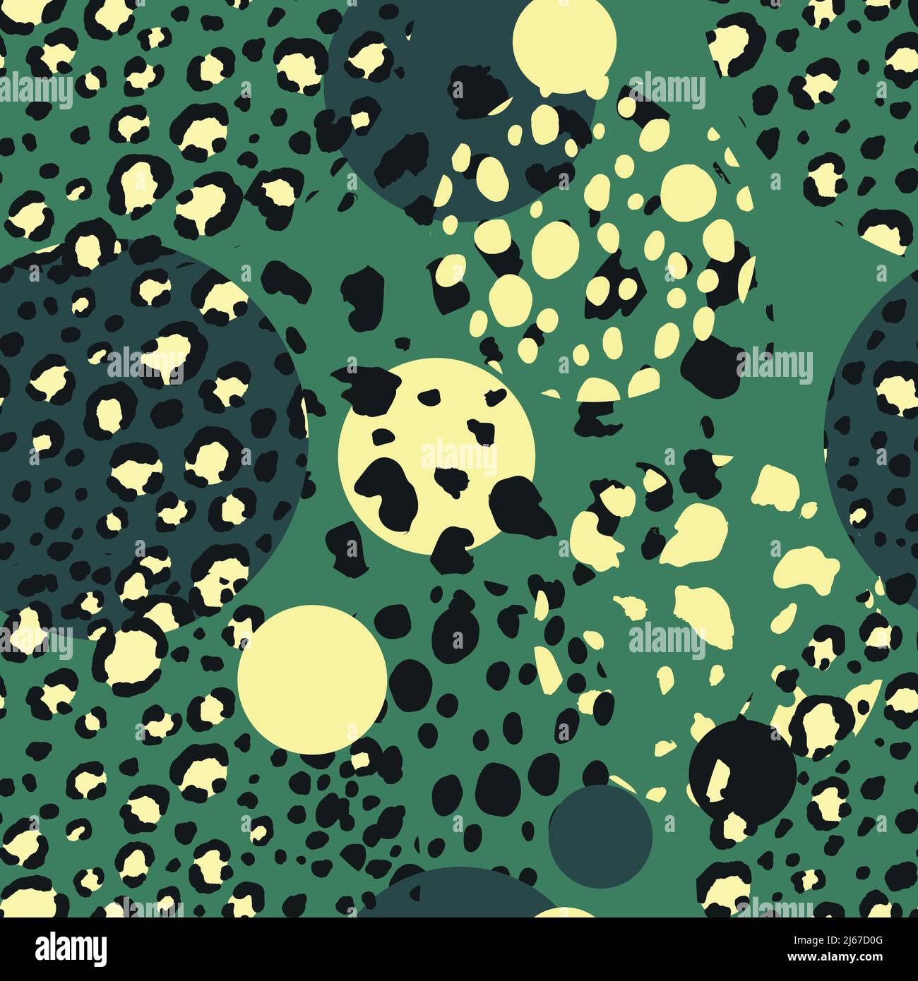 Abstract modern leopard seamless pattern with circles. Animals trendy ...