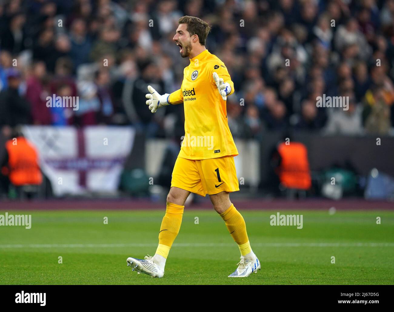 Eintracht Frankfurt goalkeeper Kevin Trapp celebrates their side's ...
