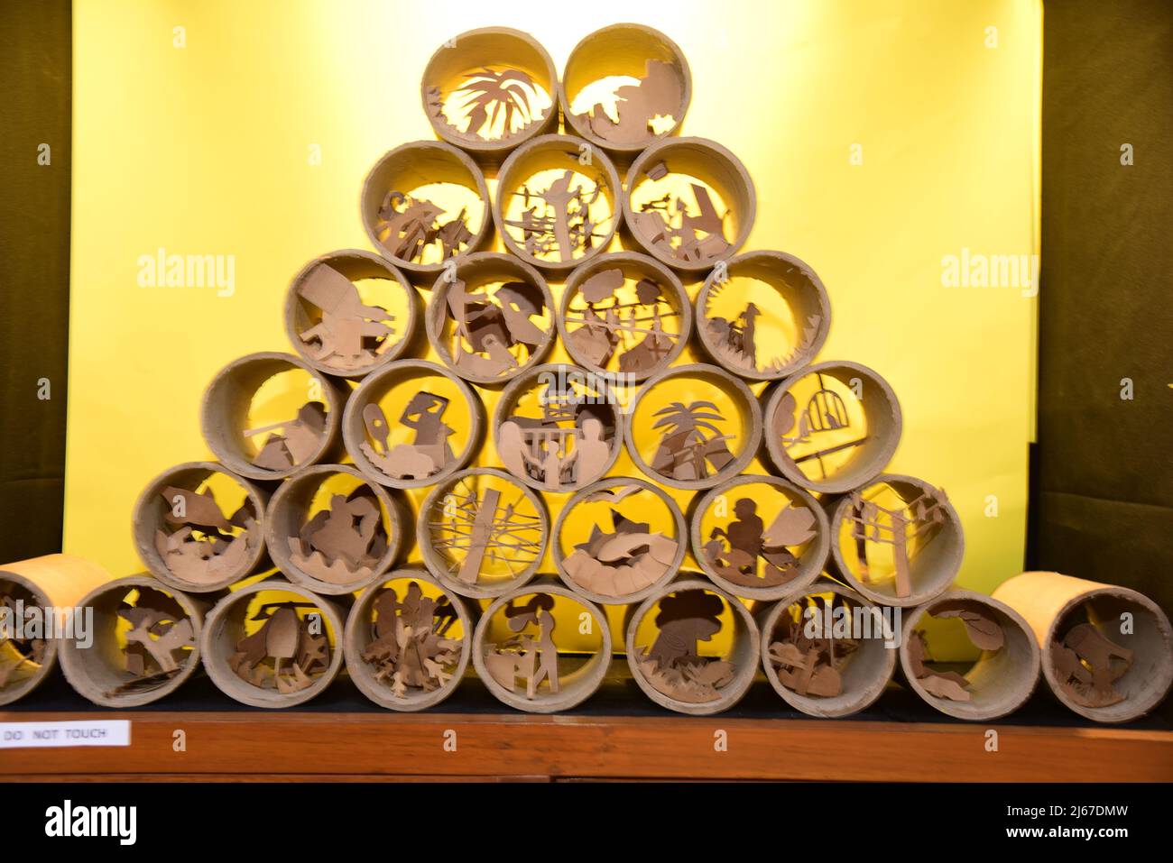 Cardboard cutout in empty tissue rolls Stock Photo - Alamy