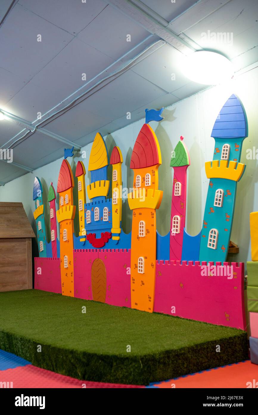 children's castle in the play arena. entertainment for children Stock ...