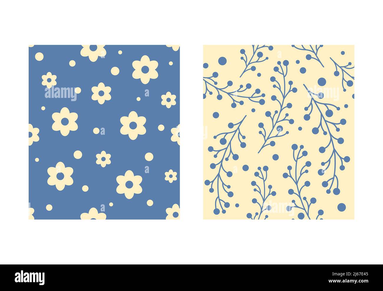 Trendy seamless patterns set. Floral design Stock Vector Image & Art ...