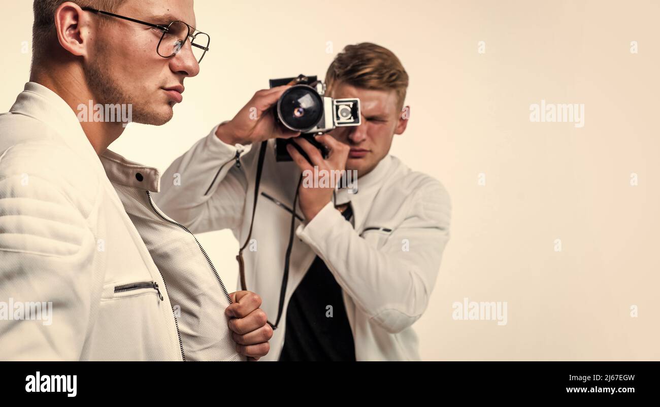 young confident brothers. confident model photographer. twins brother ...