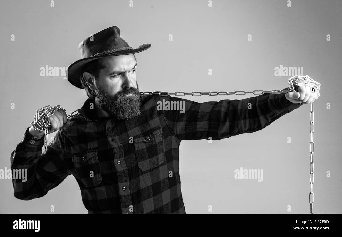 Chained bearded man hi-res stock photography and images - Alamy