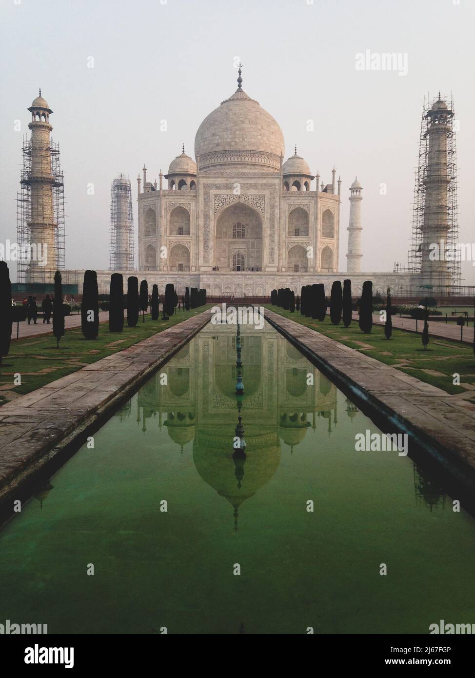 Taj Mahal at Sunset with Scaffolding Stock Photo - Alamy