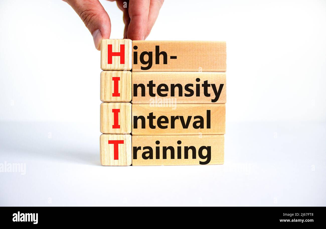 HIIT high-intensity interval training symbol. Concept words HIIT high ...