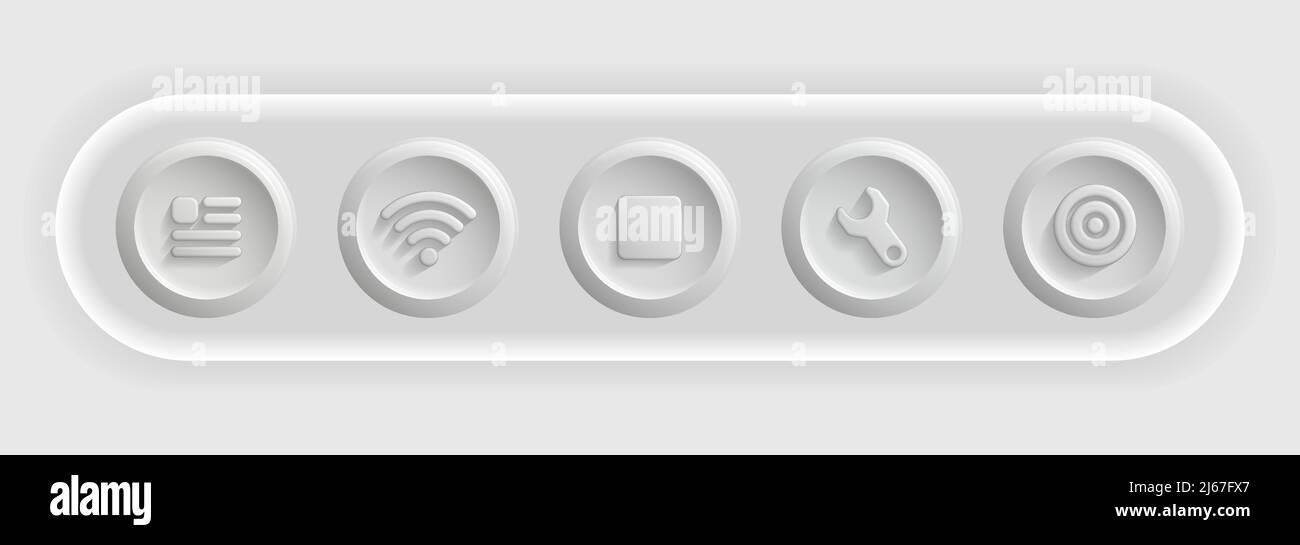 Dark Icon Set. White Buttons. Vector illustration Stock Vector Image ...