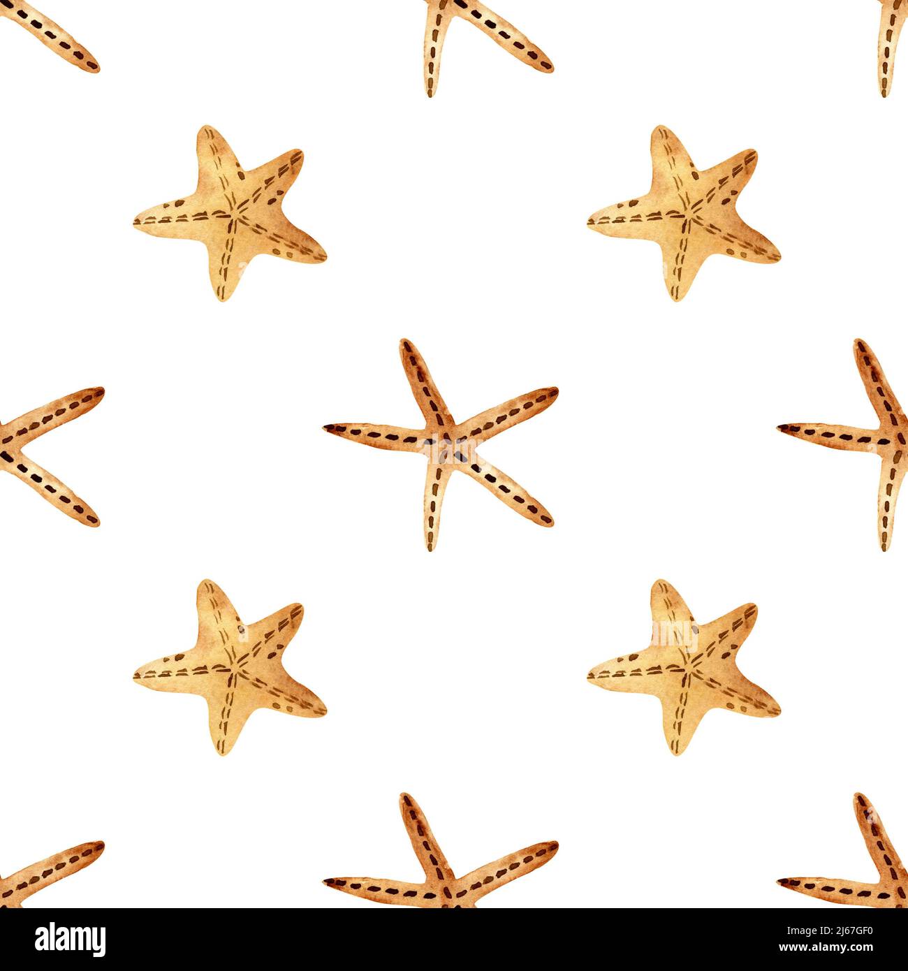 Watercolor sea stars seamless pattern. Illustration with sea stars for ...