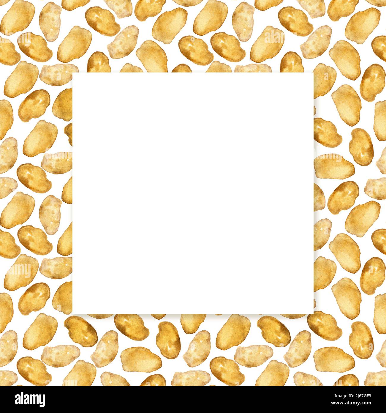 Watercolor beach stones frame. Illustration with stones for any designs ...