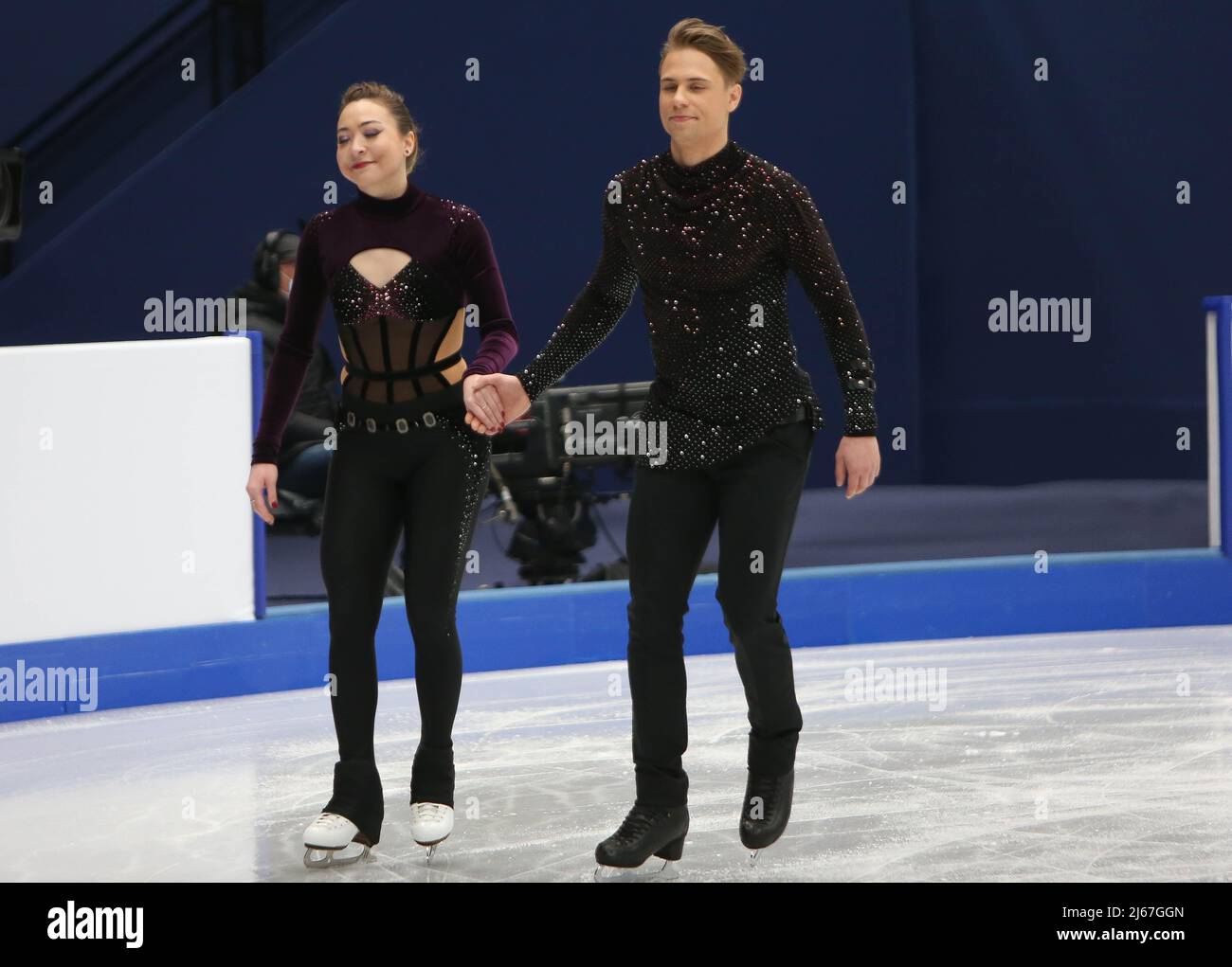 Allison REED / Saulius AMBRULEVICIUS of Lituanie during the ISU World ...
