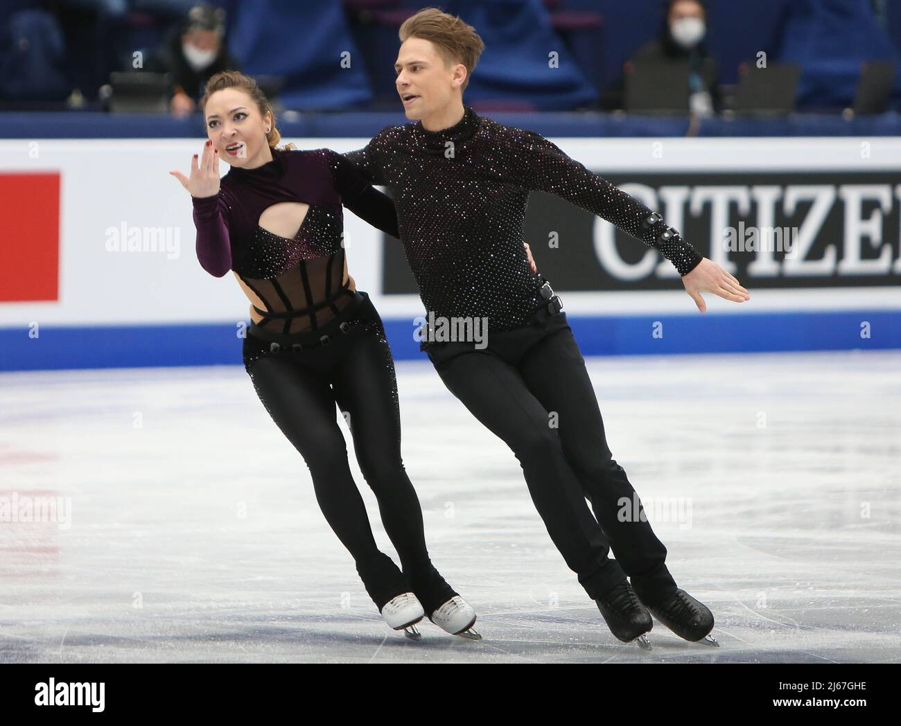 Allison REED / Saulius AMBRULEVICIUS of Lituanie during the ISU World ...