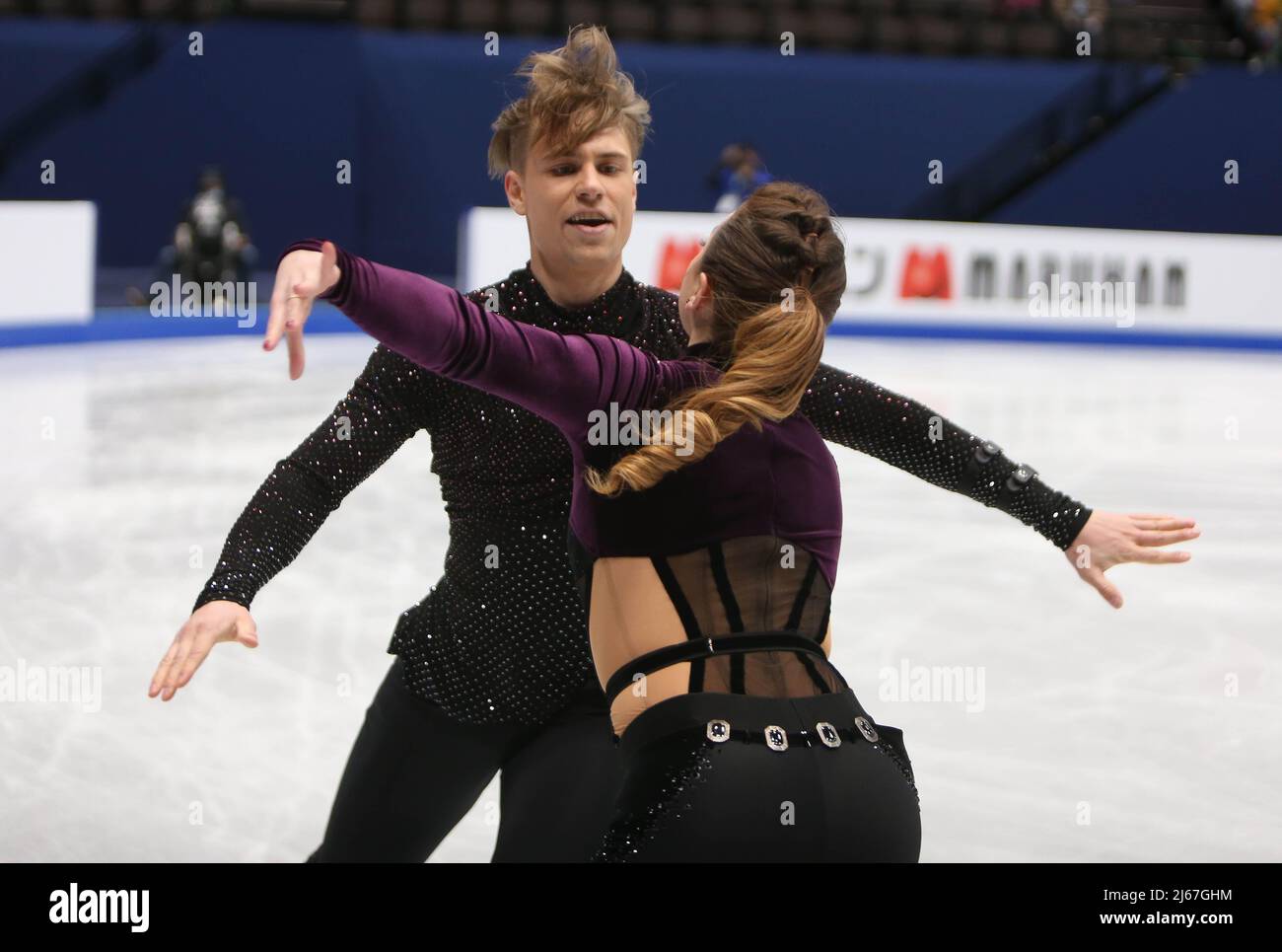 Allison REED / Saulius AMBRULEVICIUS of Lituanie during the ISU World ...