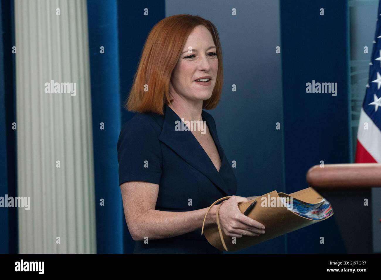White House Press Secretary Jen Psaki holds a news briefing at the ...