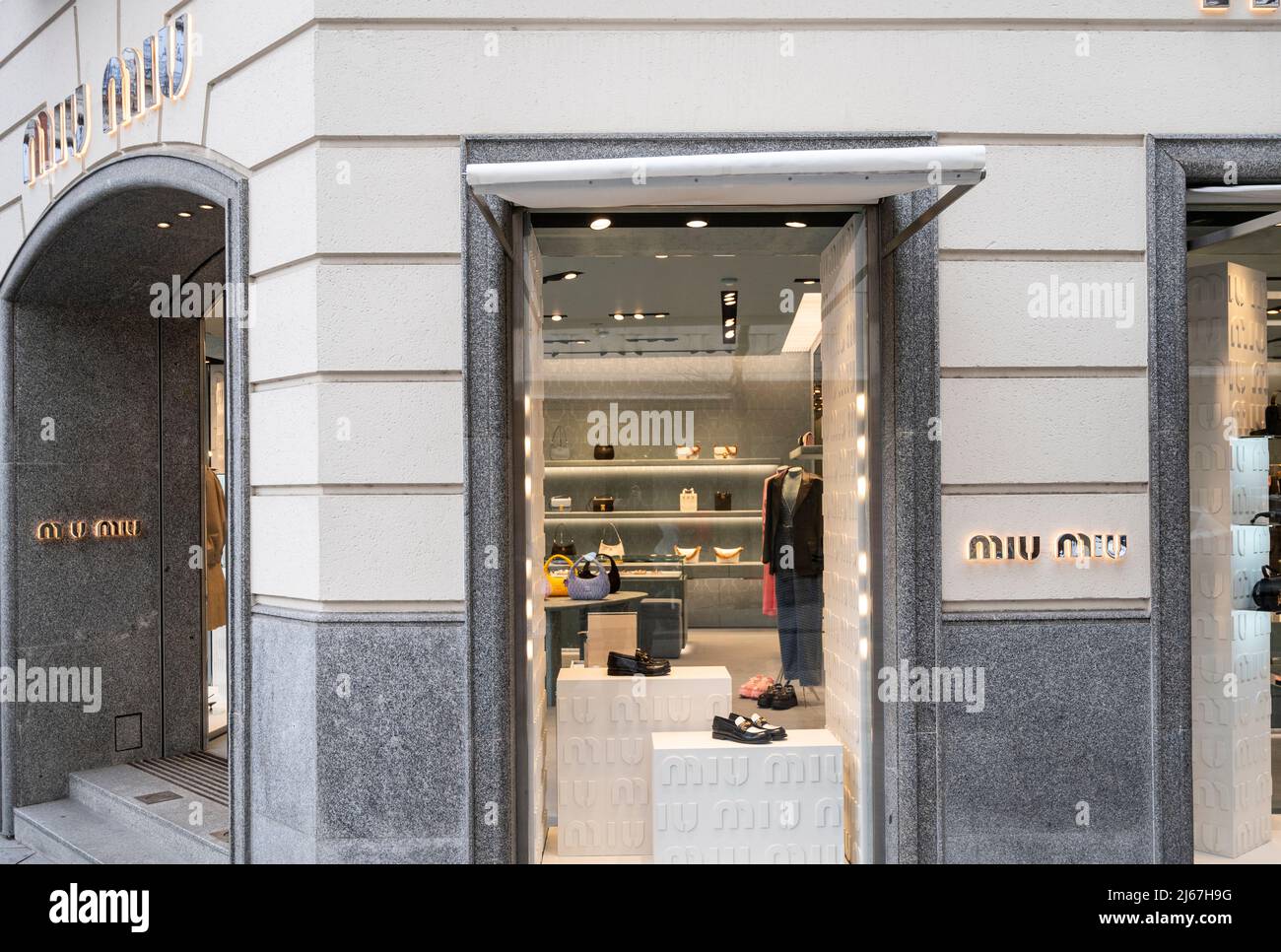 Italian high fashion women's clothing and accessory brand Miu Miu store ...