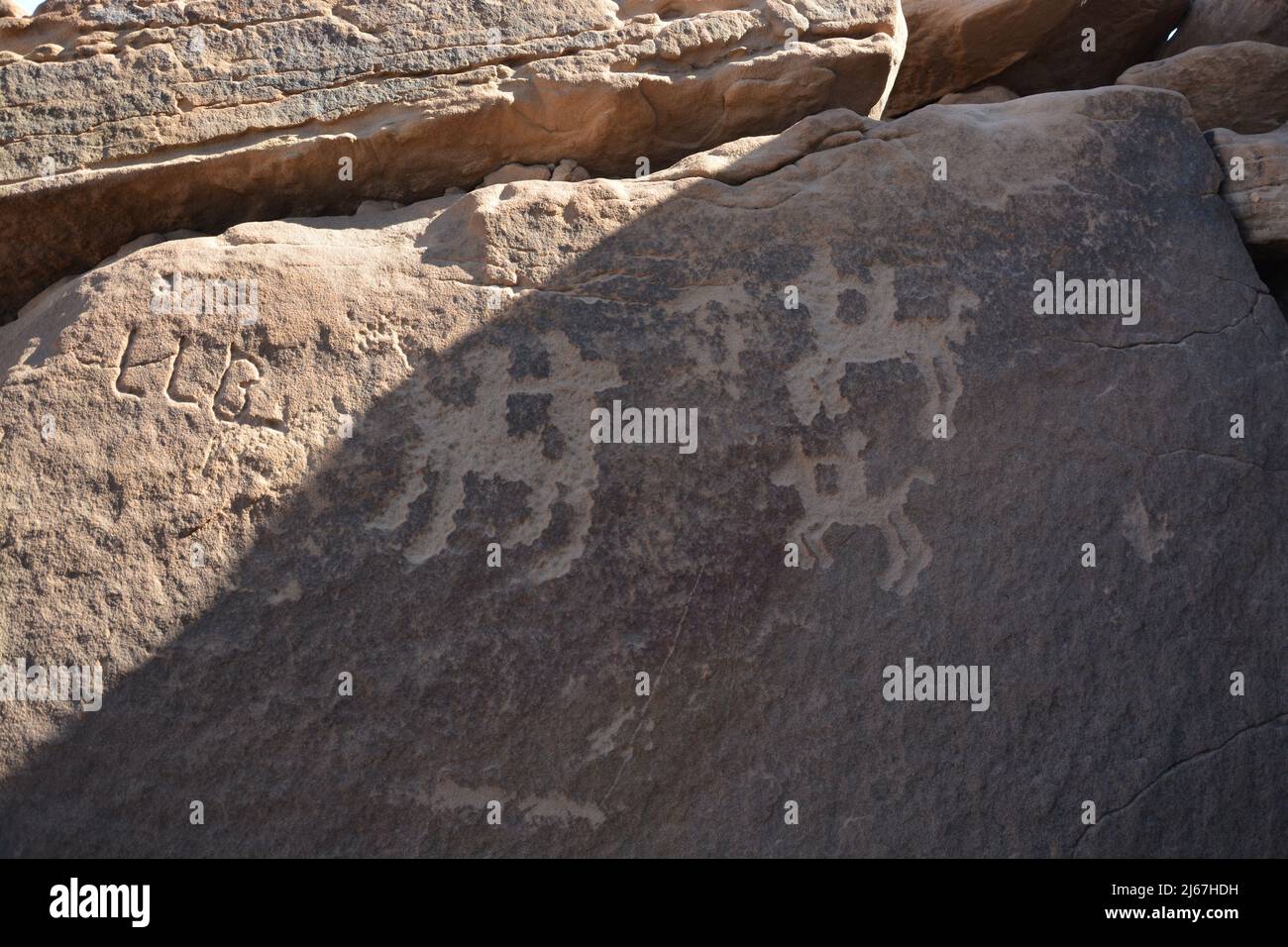 Ancient Art Rock from Saudi Arabia from Graffiti Rock Stock Photo - Alamy