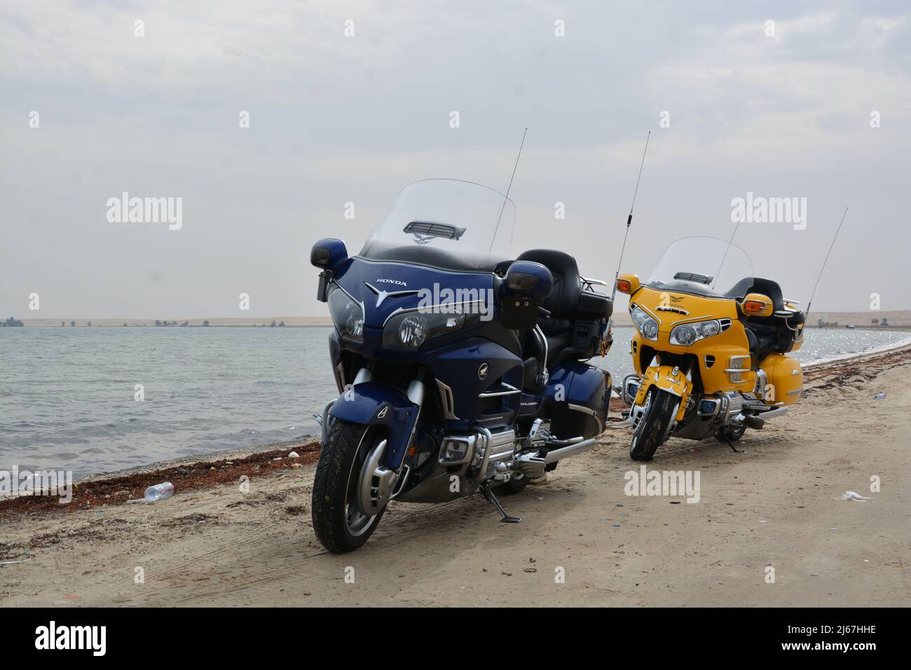 Motorcycle at Al Uqair sea eastern Saudi Arabia Stock Photo - Alamy
