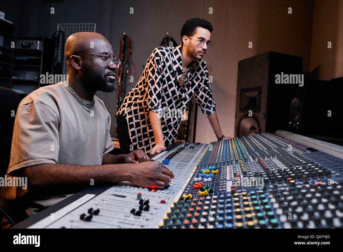 Stylish audio engineer working hi-res stock photography and images - Alamy